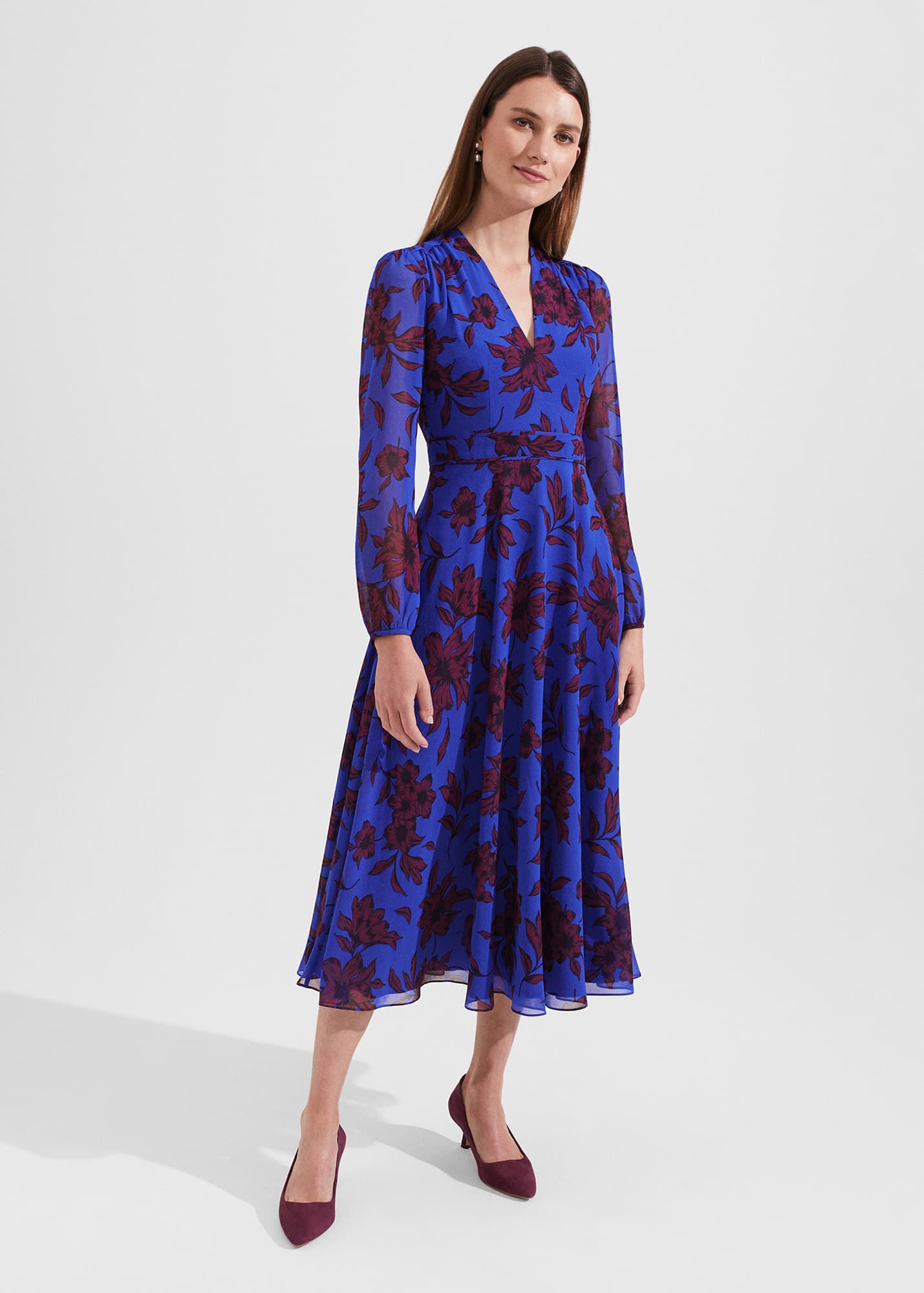 Aurora Fit And Flare Printed Dress | Hobbs UK