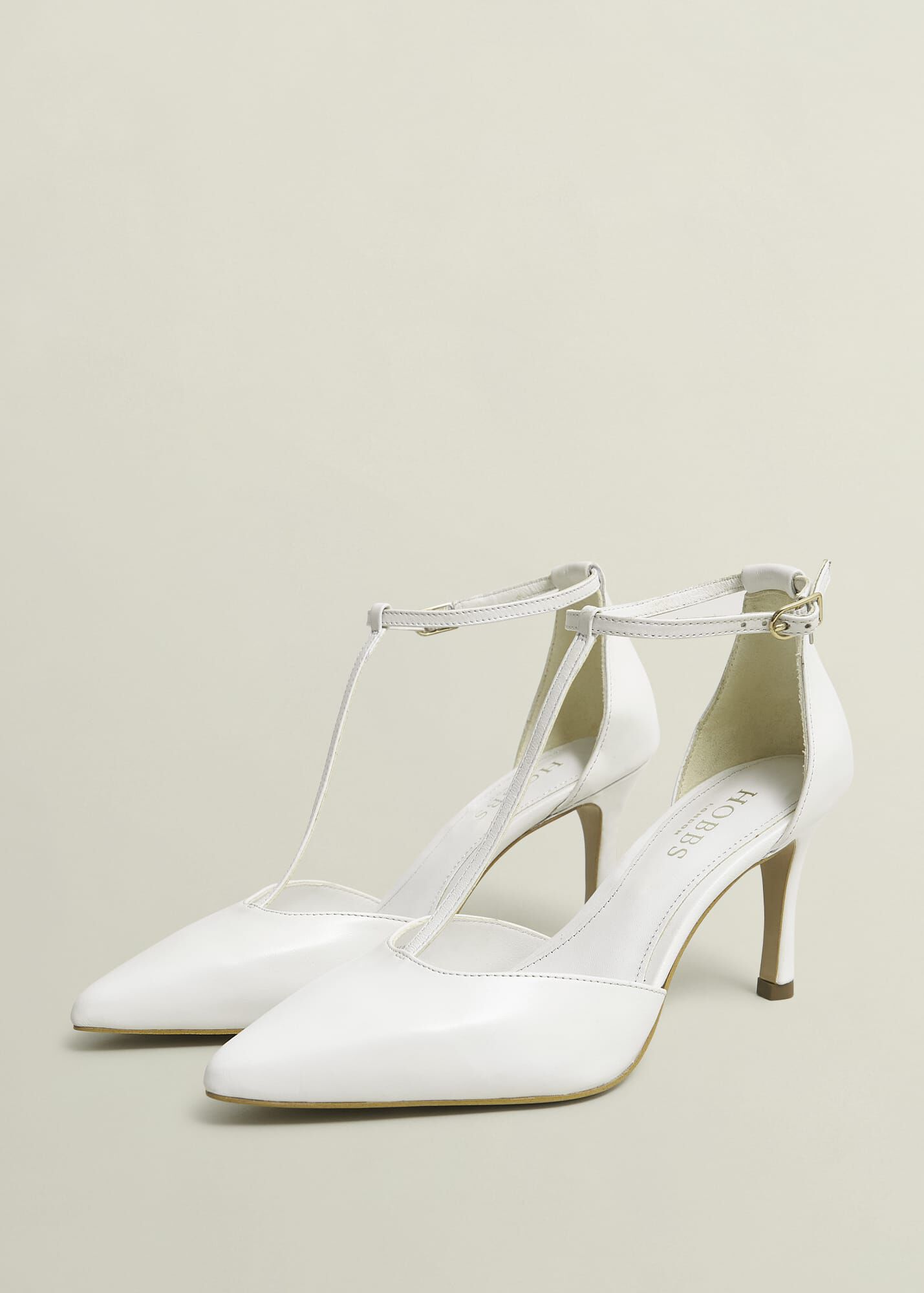 Alice T-Bar Leather Court Shoes | Hobbs UK