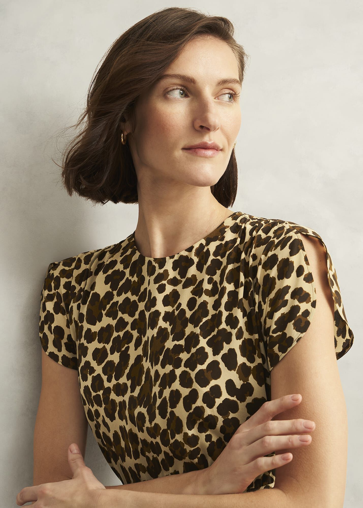 Hampton Leopard Silk Dress | Hobbs US