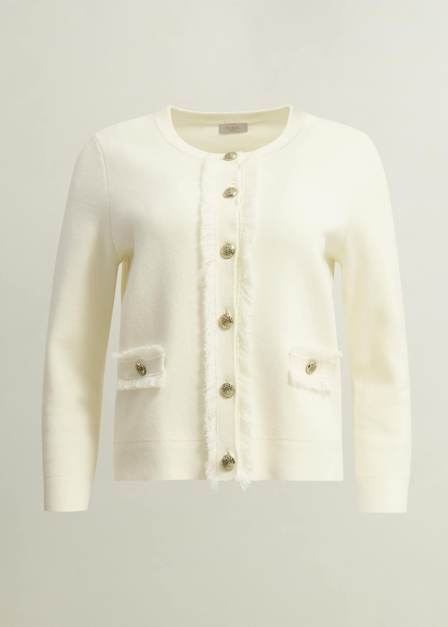 Sairey Cotton Wool Knitted Jacket | Hobbs UK