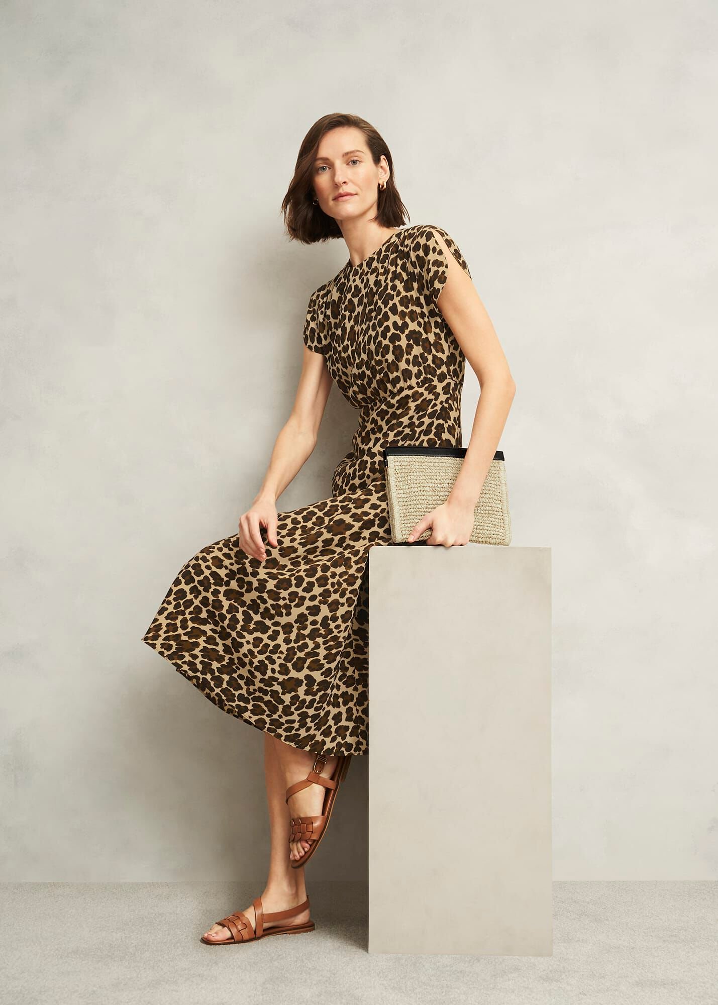 Hampton Leopard Silk Dress | Hobbs US