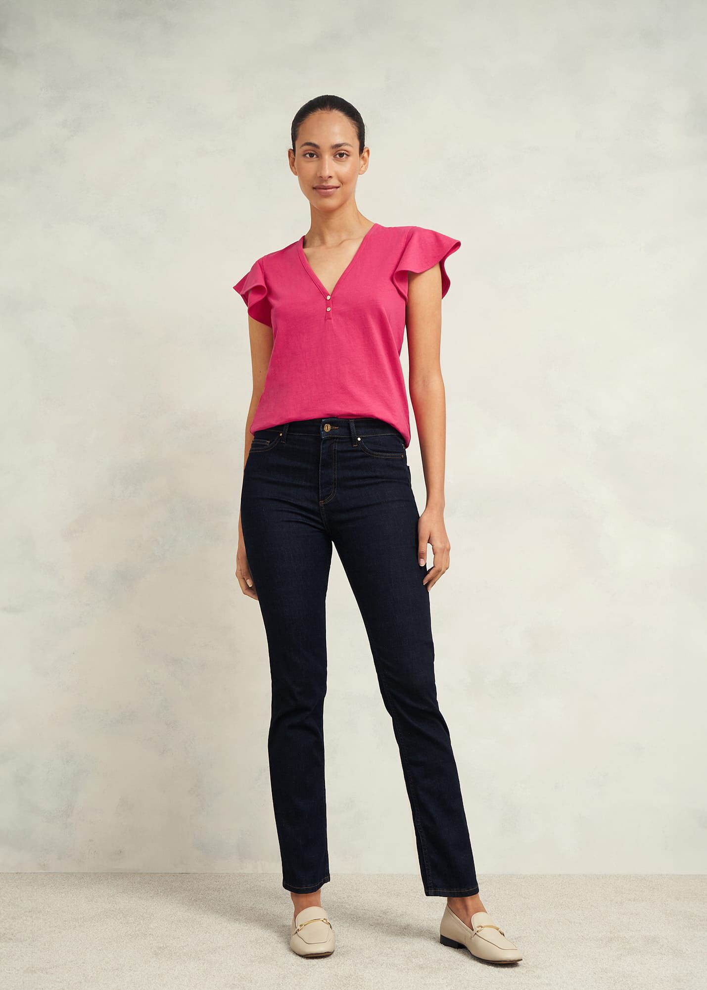 hobbs Pippa Cotton Slub Top Zinnia Pink Online Sale | Clothing