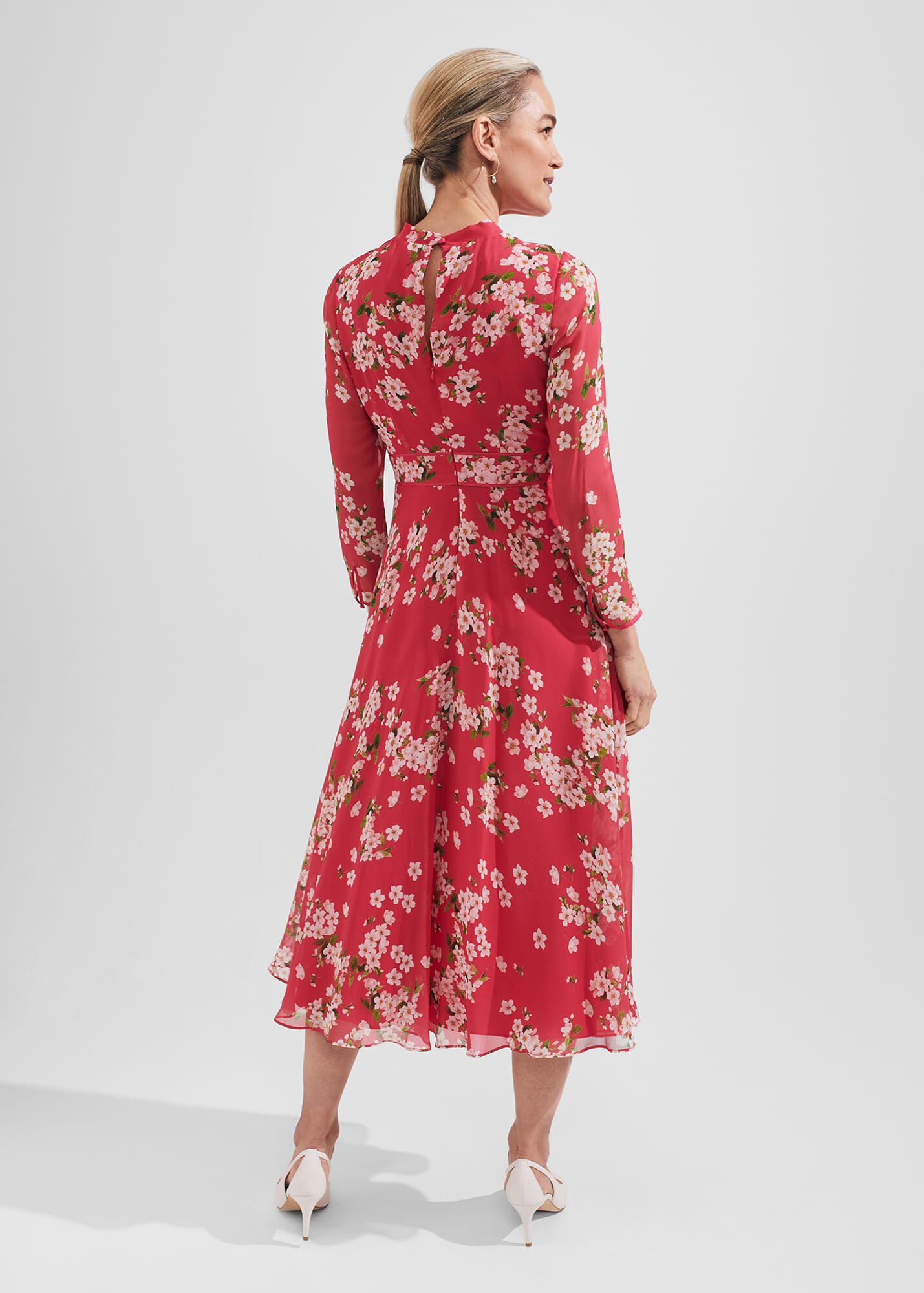 Helena Silk Fit And Flare Dress | Hobbs UK