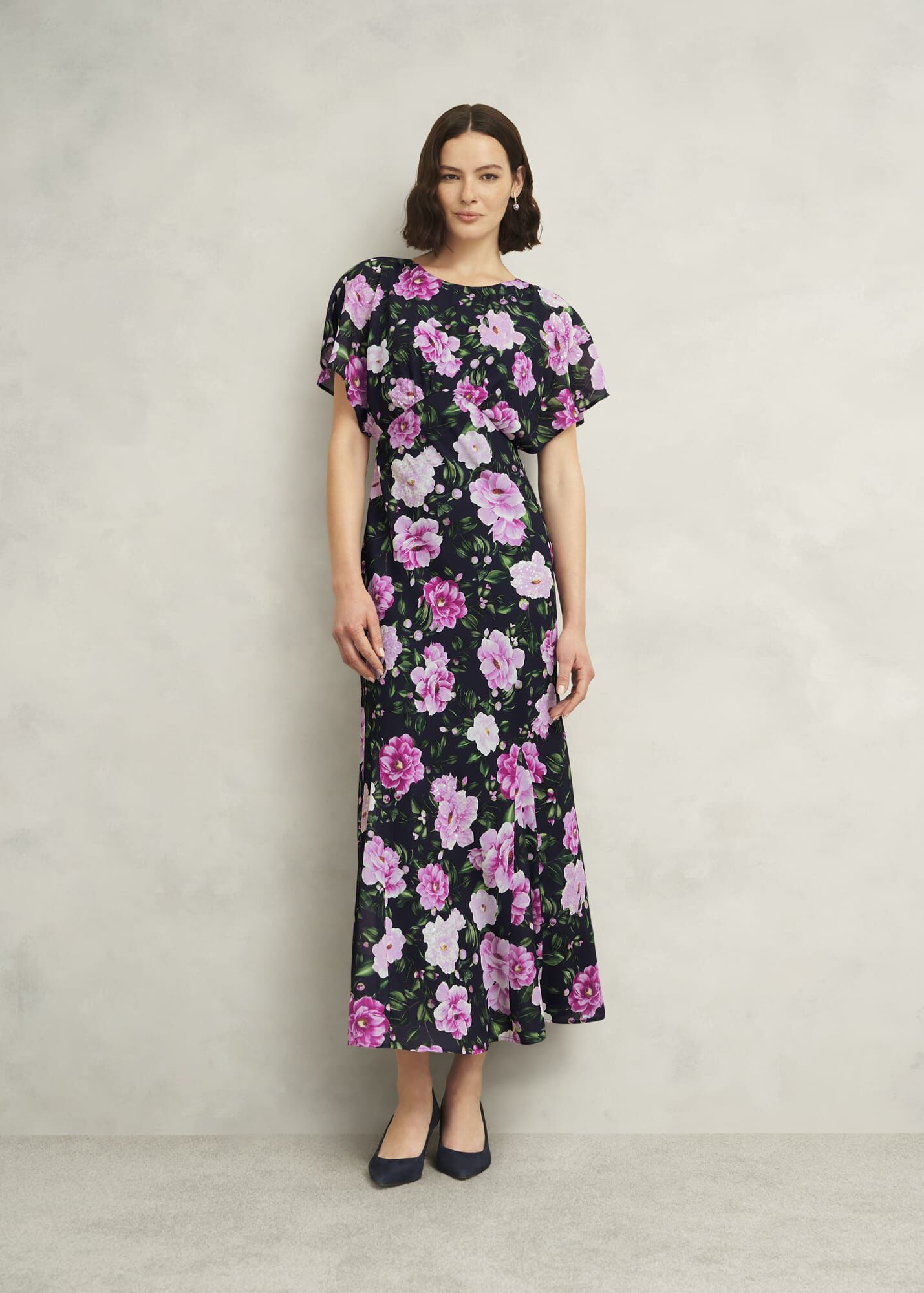 Lalena Sequin Floral Dress | Hobbs UK