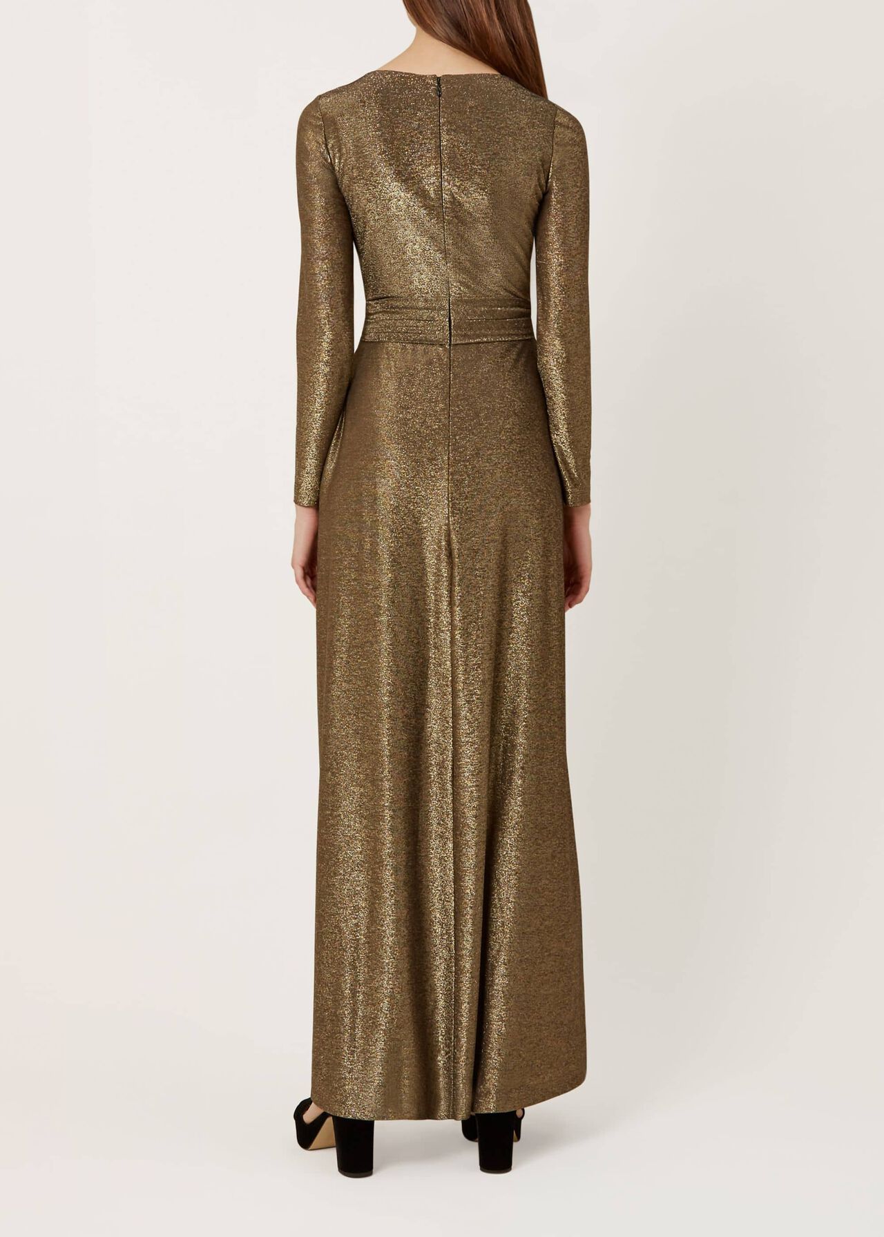 Designer Evening Wear Velvet Maxi Dresses with Long Sleeves