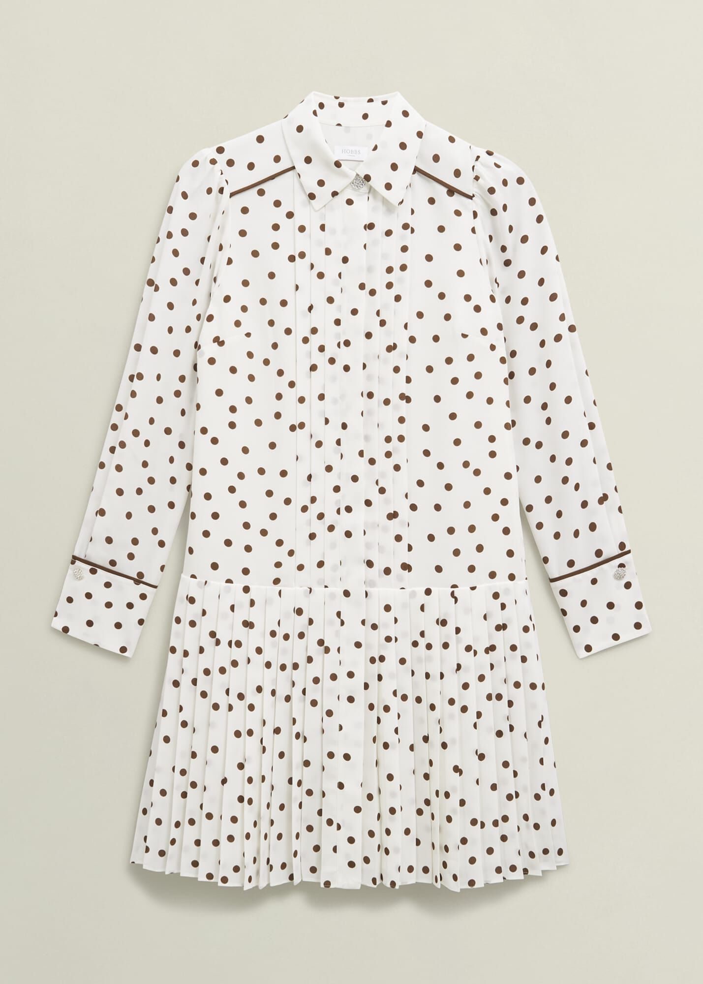 Francesca Pleated Spot Dress | Hobbs UK