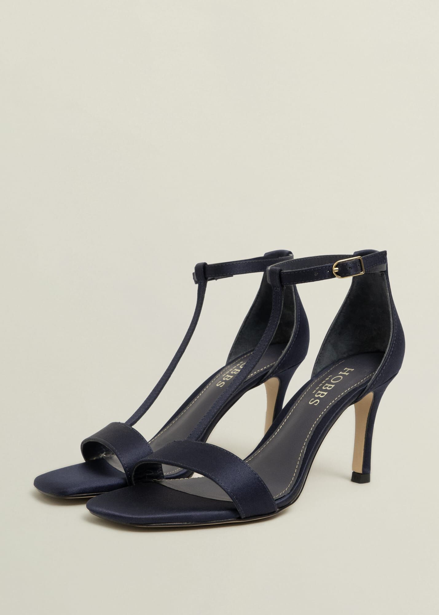Nadia T-Bar Satin Sandals | Hobbs UK
