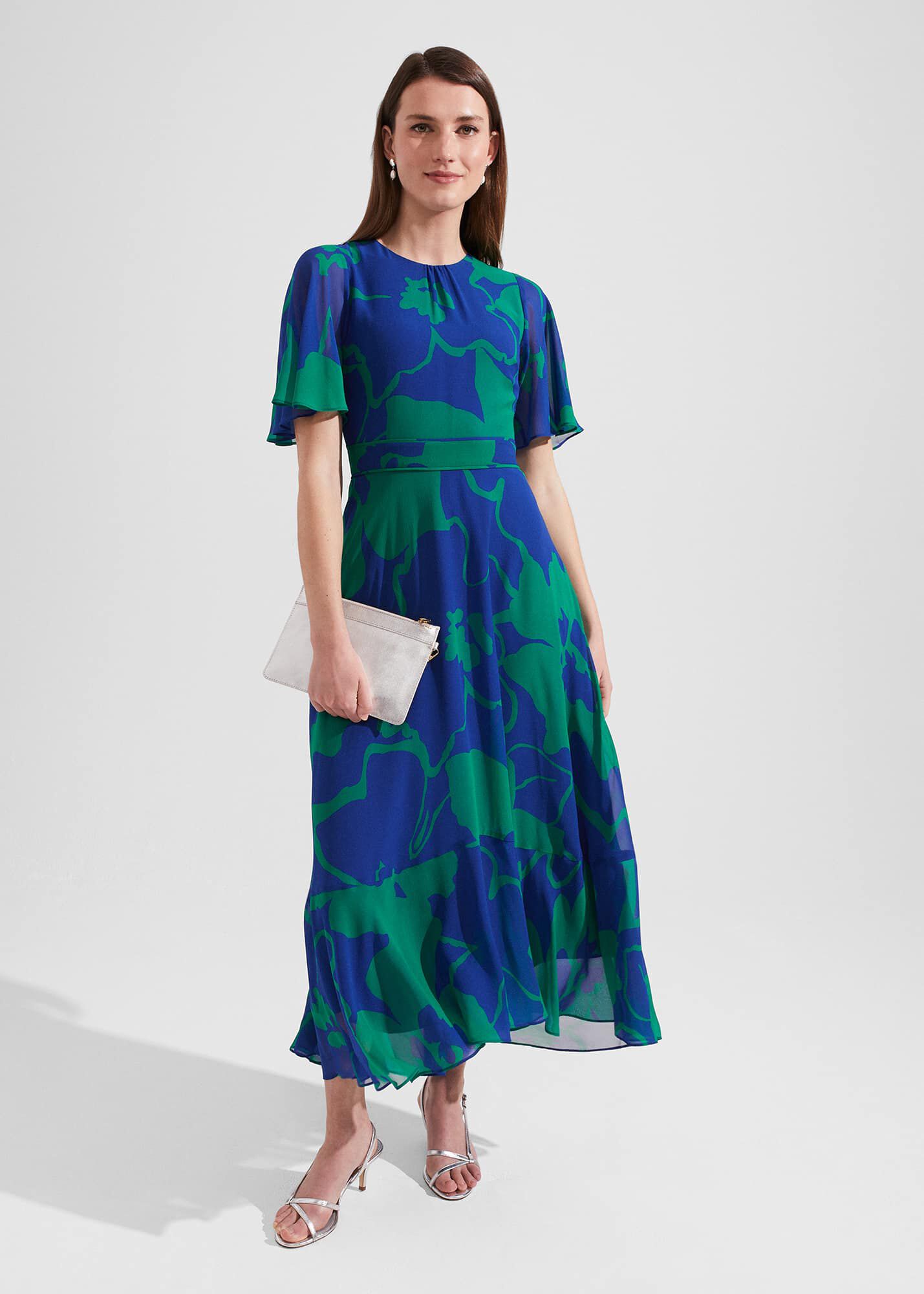 Freya Silk Fit And Flare Dress | Hobbs UK