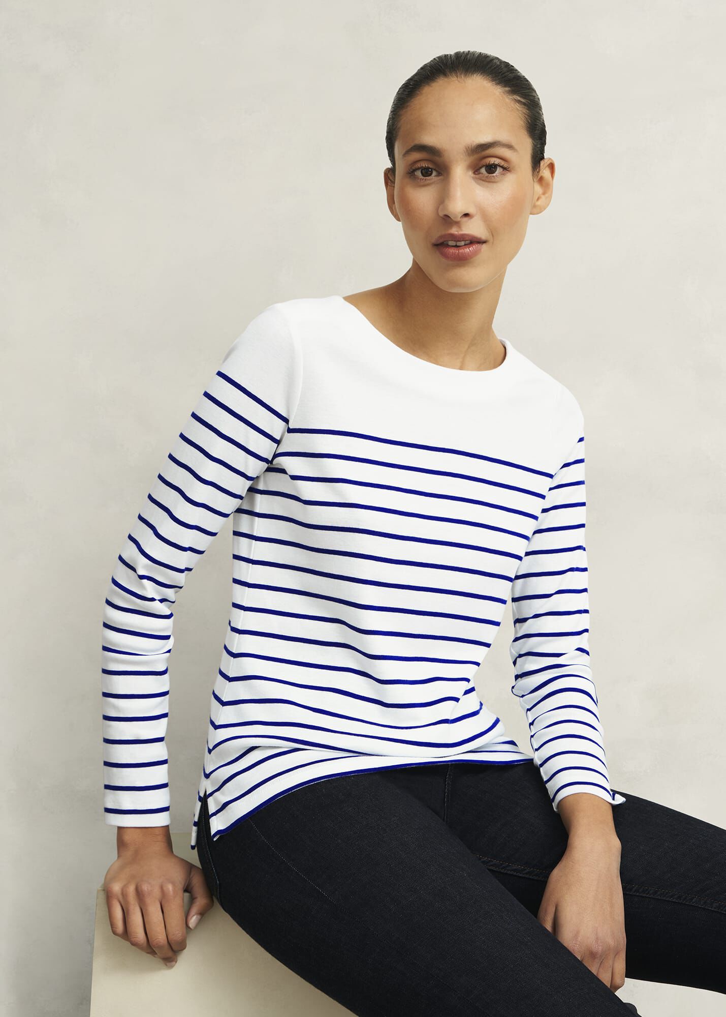 Constance Cotton Striped Top | Hobbs UK
