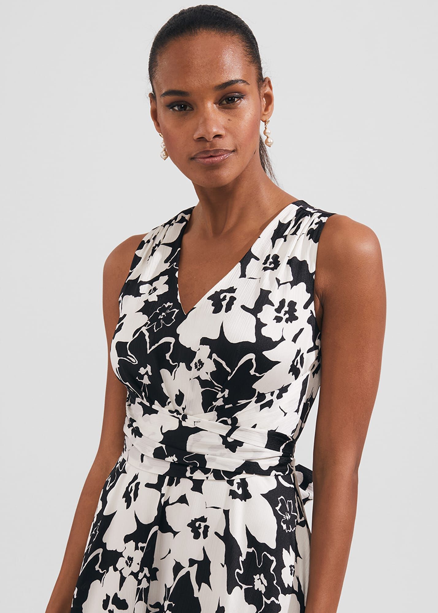 Viola Satin Fit And Flare Dress | Hobbs UK