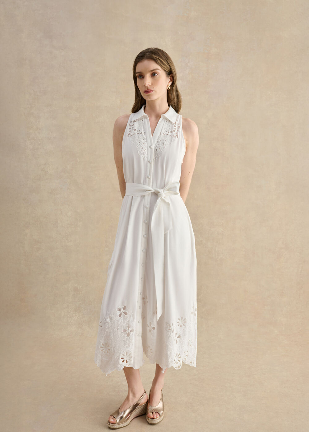 Avenham Shirt Broderie Dress | Hobbs ROW