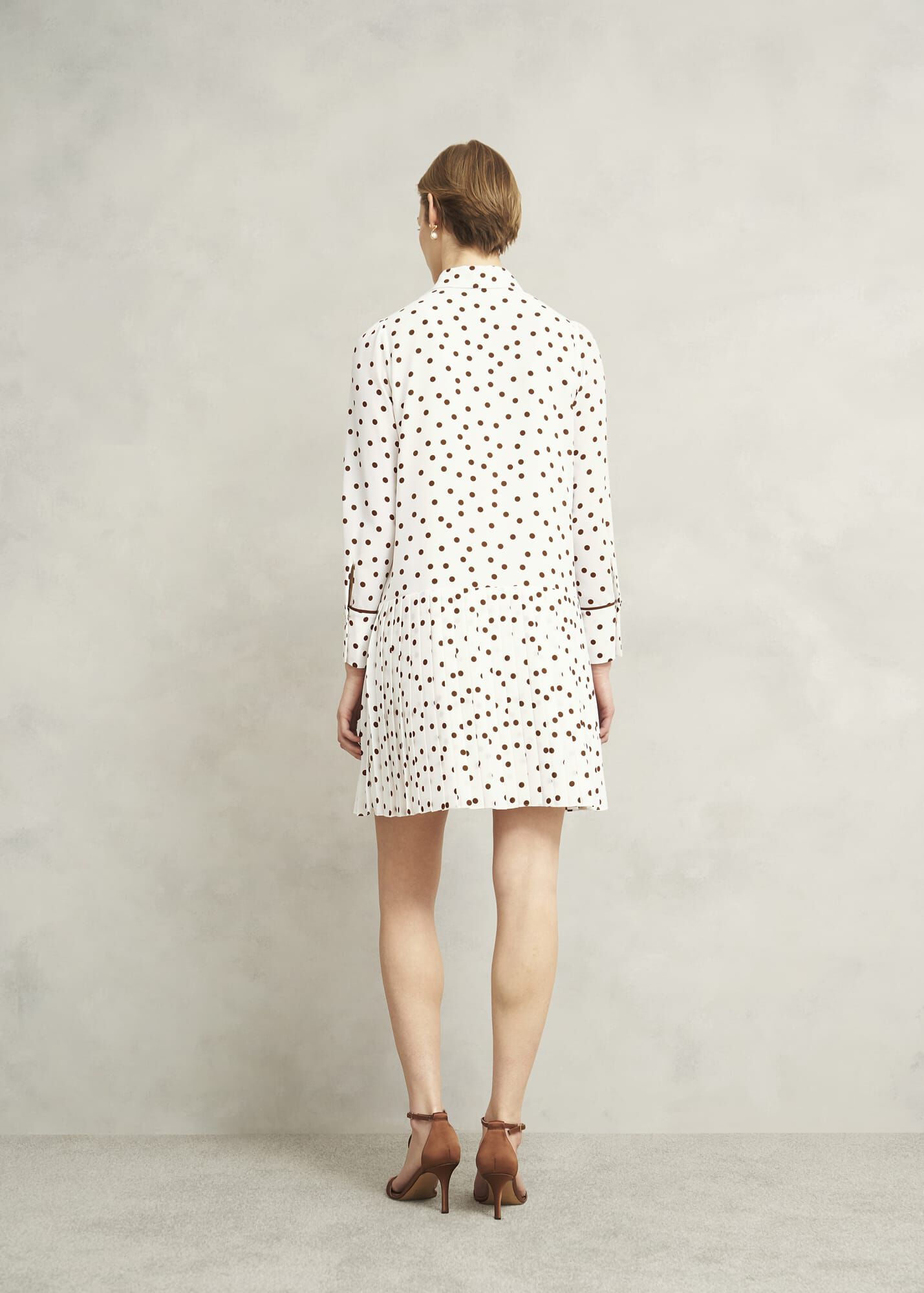 Francesca Pleated Spot Dress | Hobbs UK