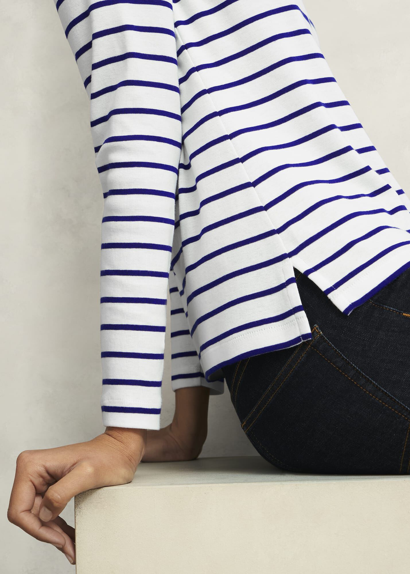 Constance Cotton Striped Top | Hobbs UK