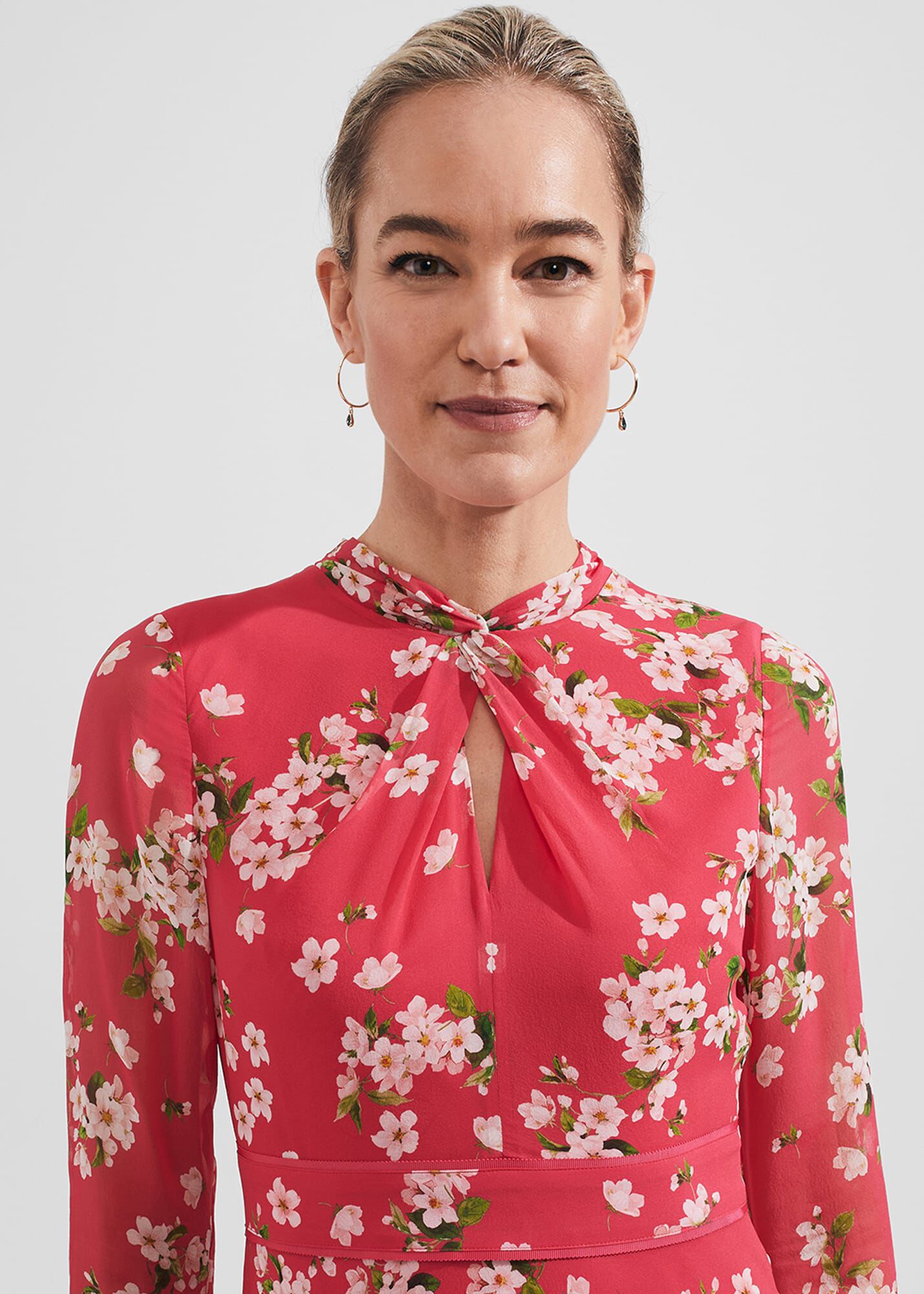 Helena Silk Fit And Flare Dress | Hobbs UK