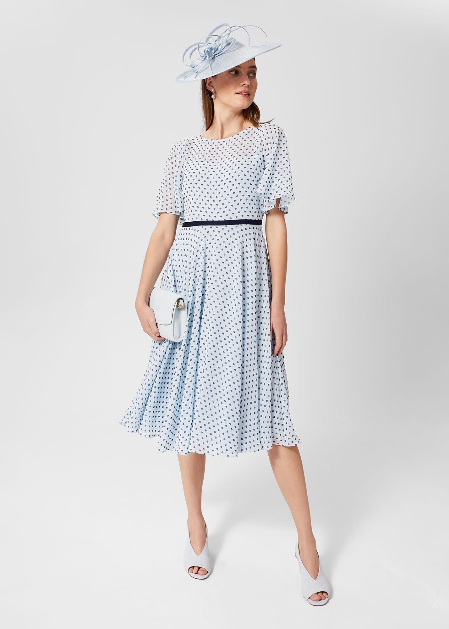 Eleanor Spot Fit And Flare Dress | Hobbs UK