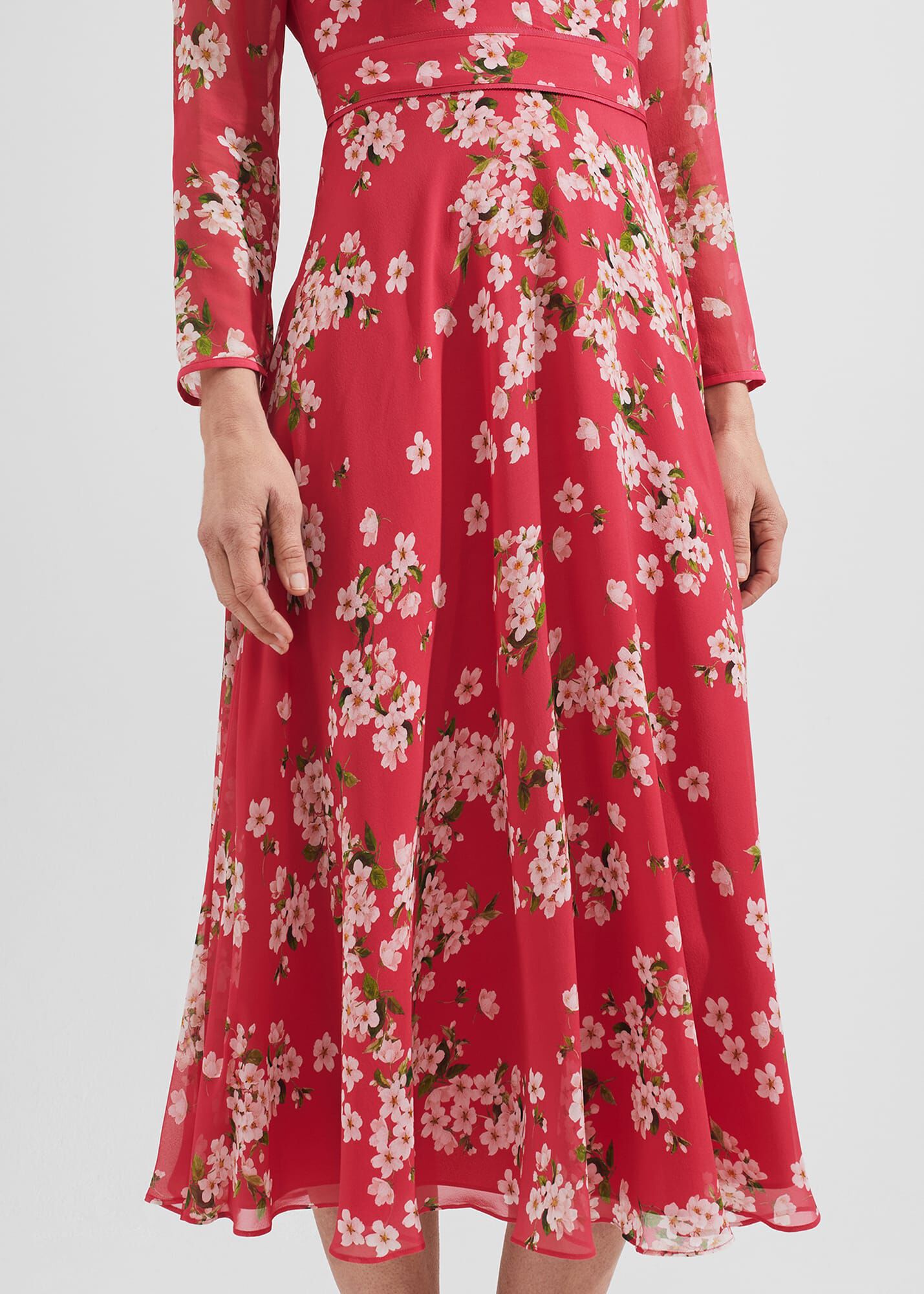 Helena Silk Fit And Flare Dress | Hobbs UK