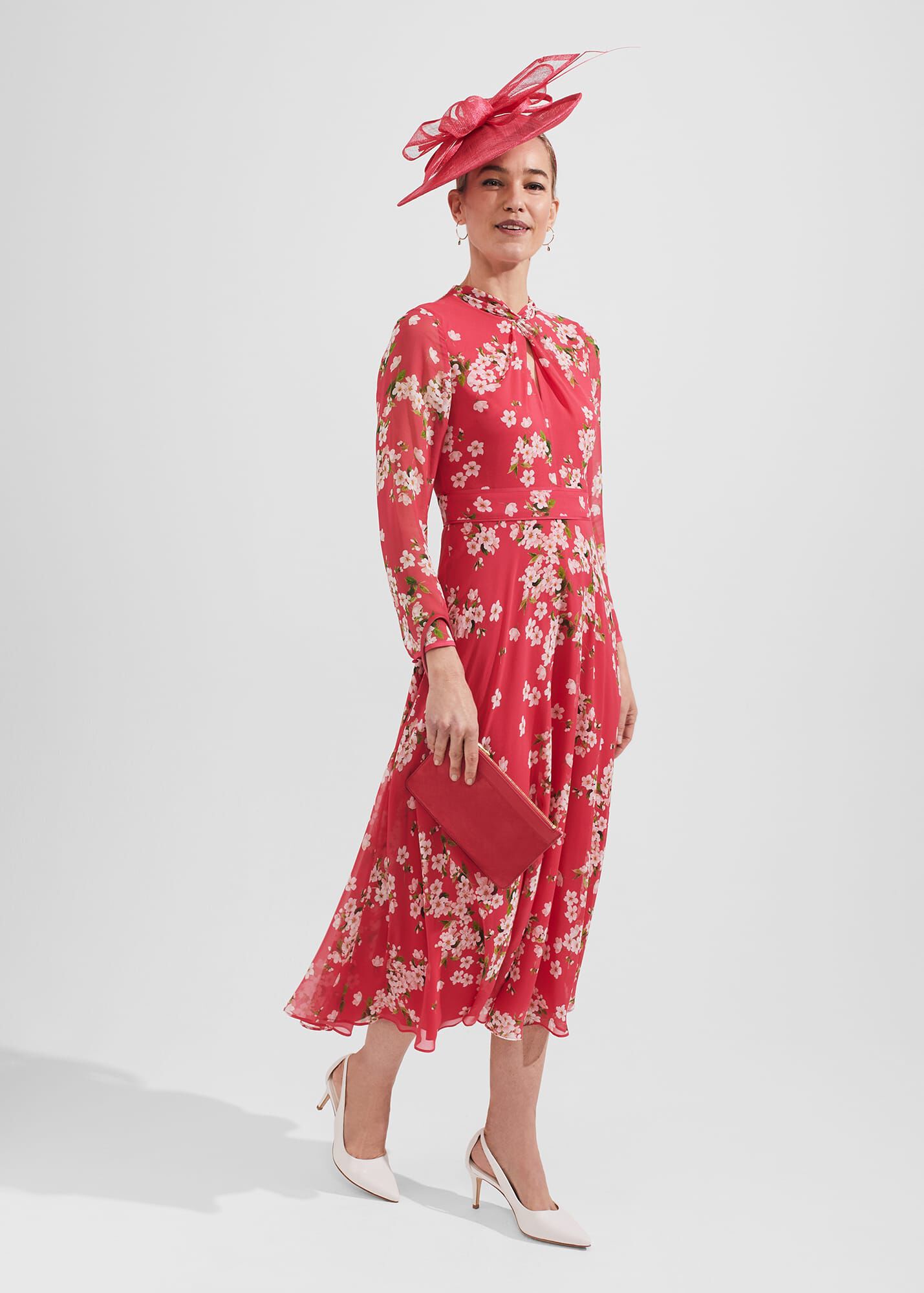 Helena Silk Fit And Flare Dress | Hobbs US