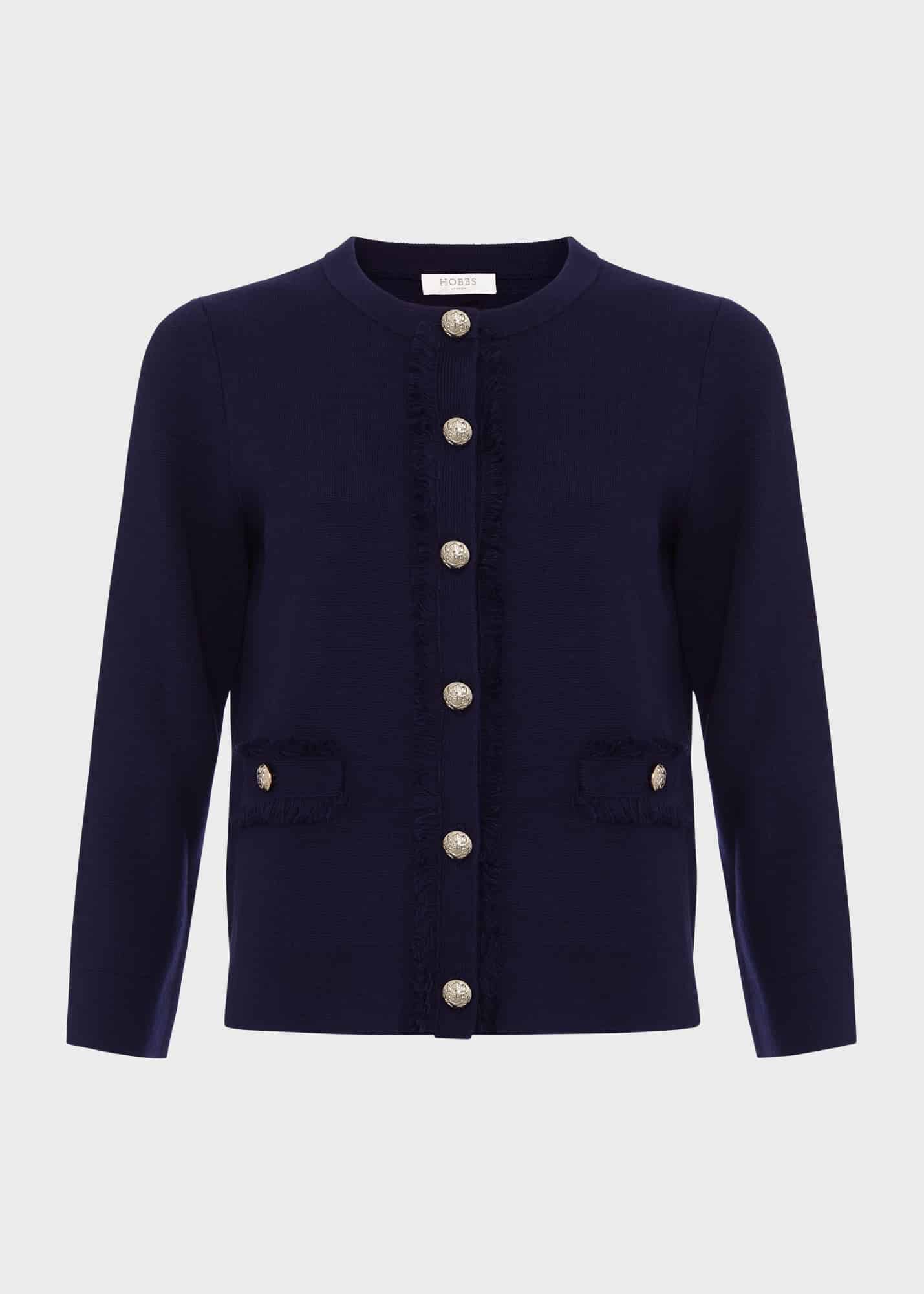 Sairey Cotton Wool Knitted Jacket | Hobbs US