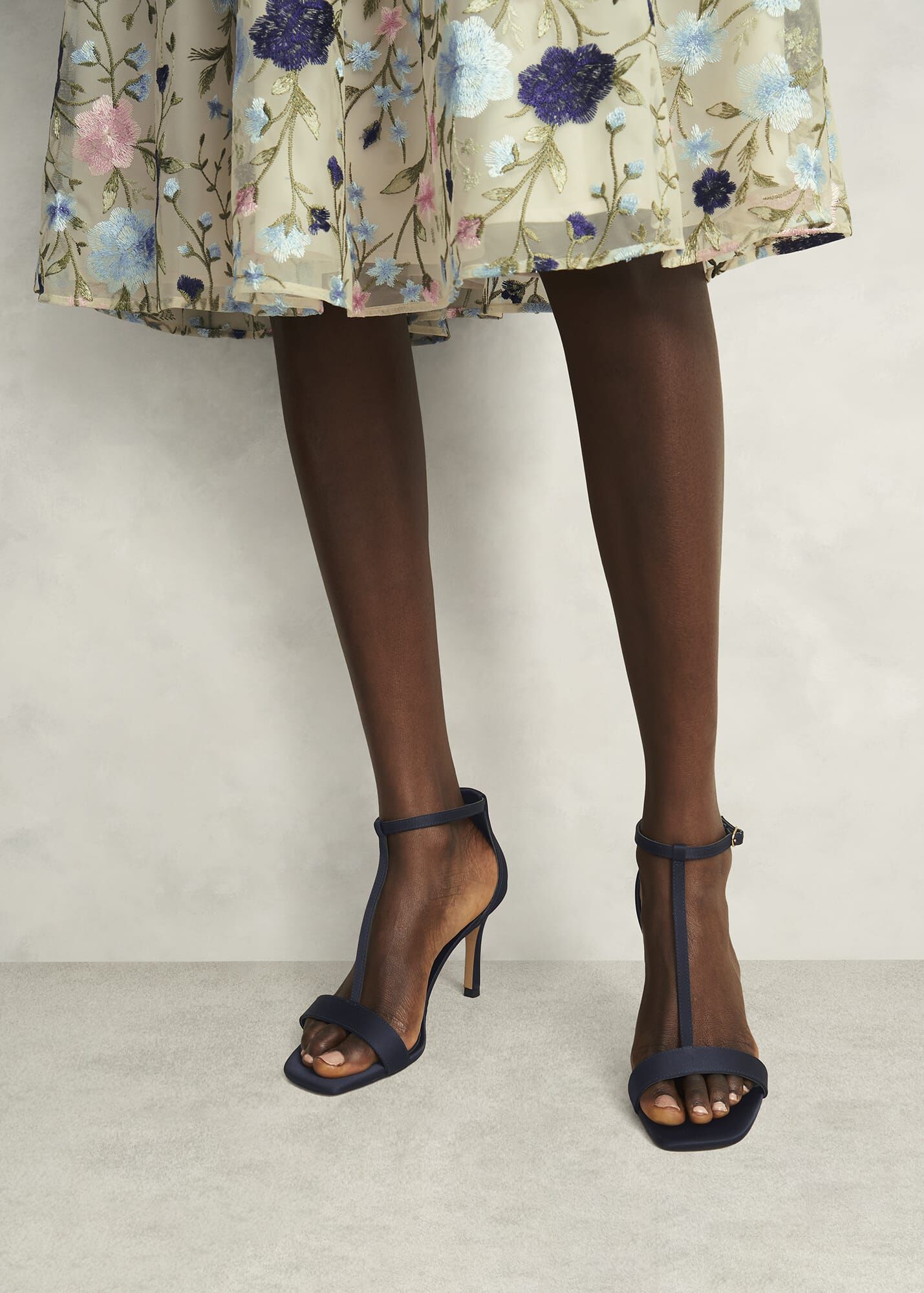 Nadia T-Bar Satin Sandals | Hobbs UK