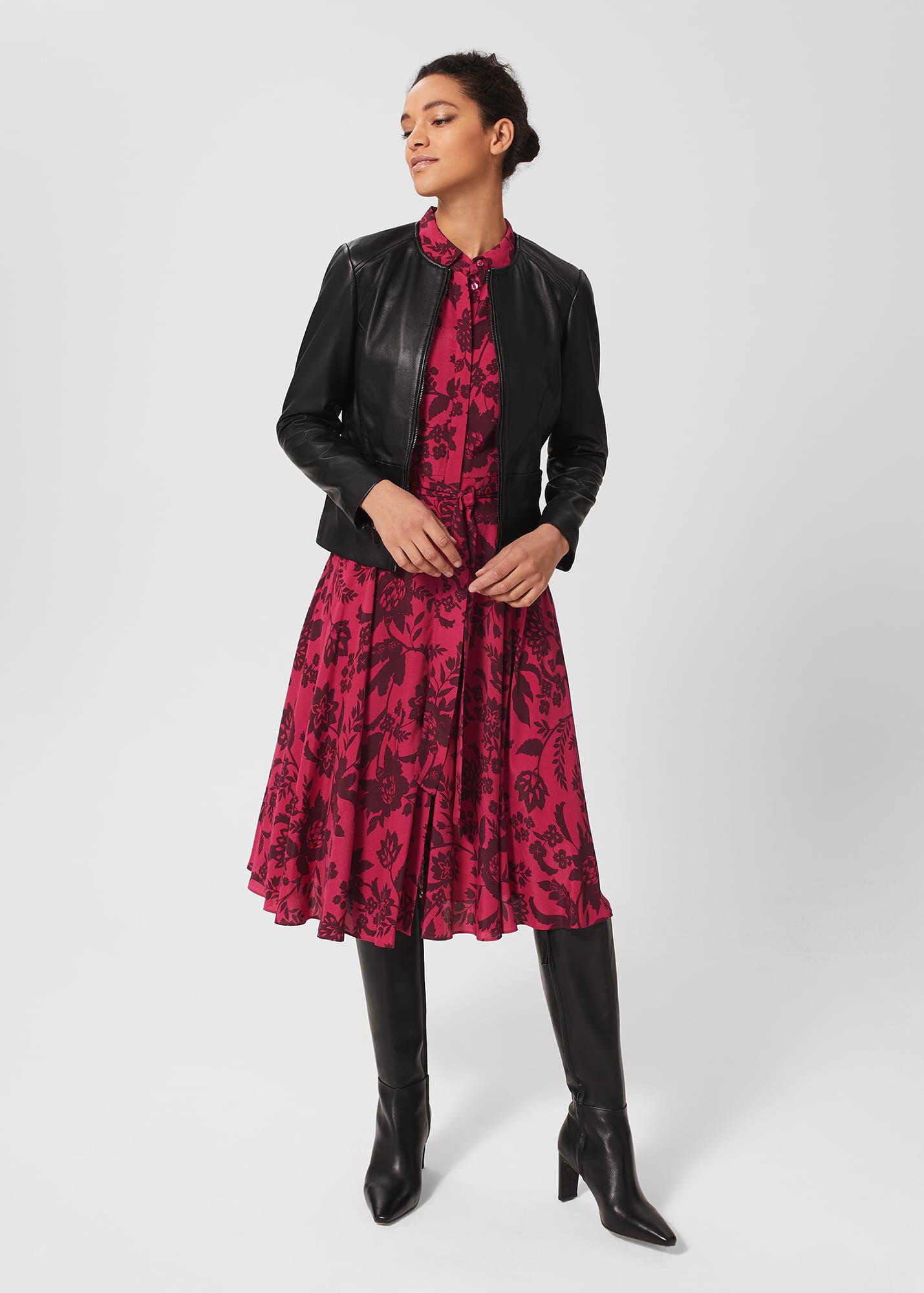 Lainey Belted Fit And Flare Dress | Hobbs UK