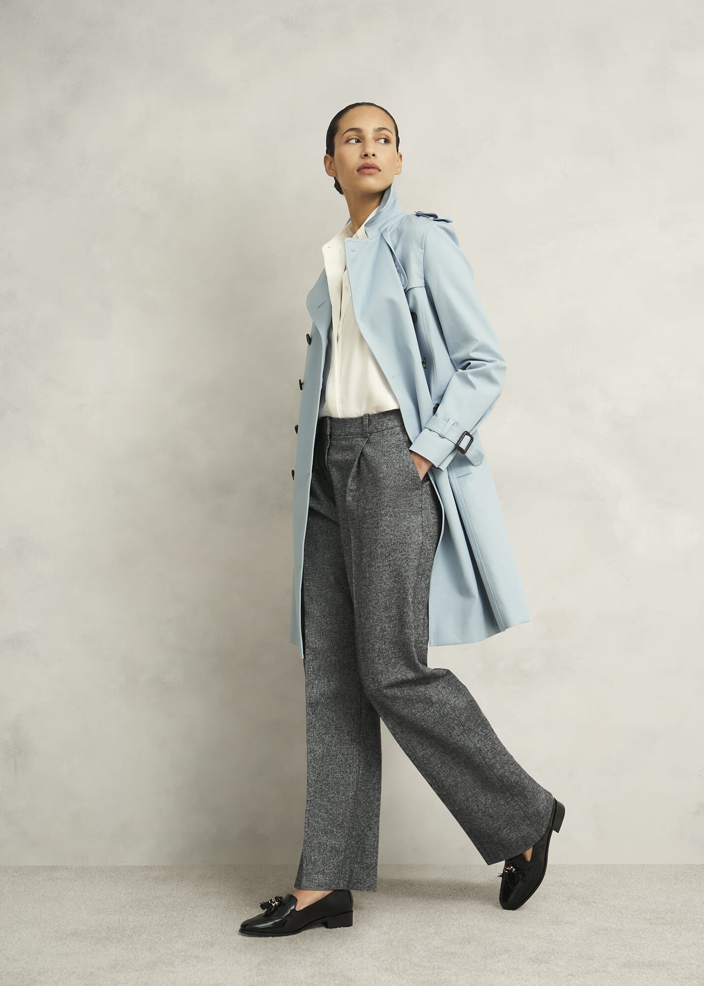 Emelie Wide Trousers With Wool | Hobbs UK