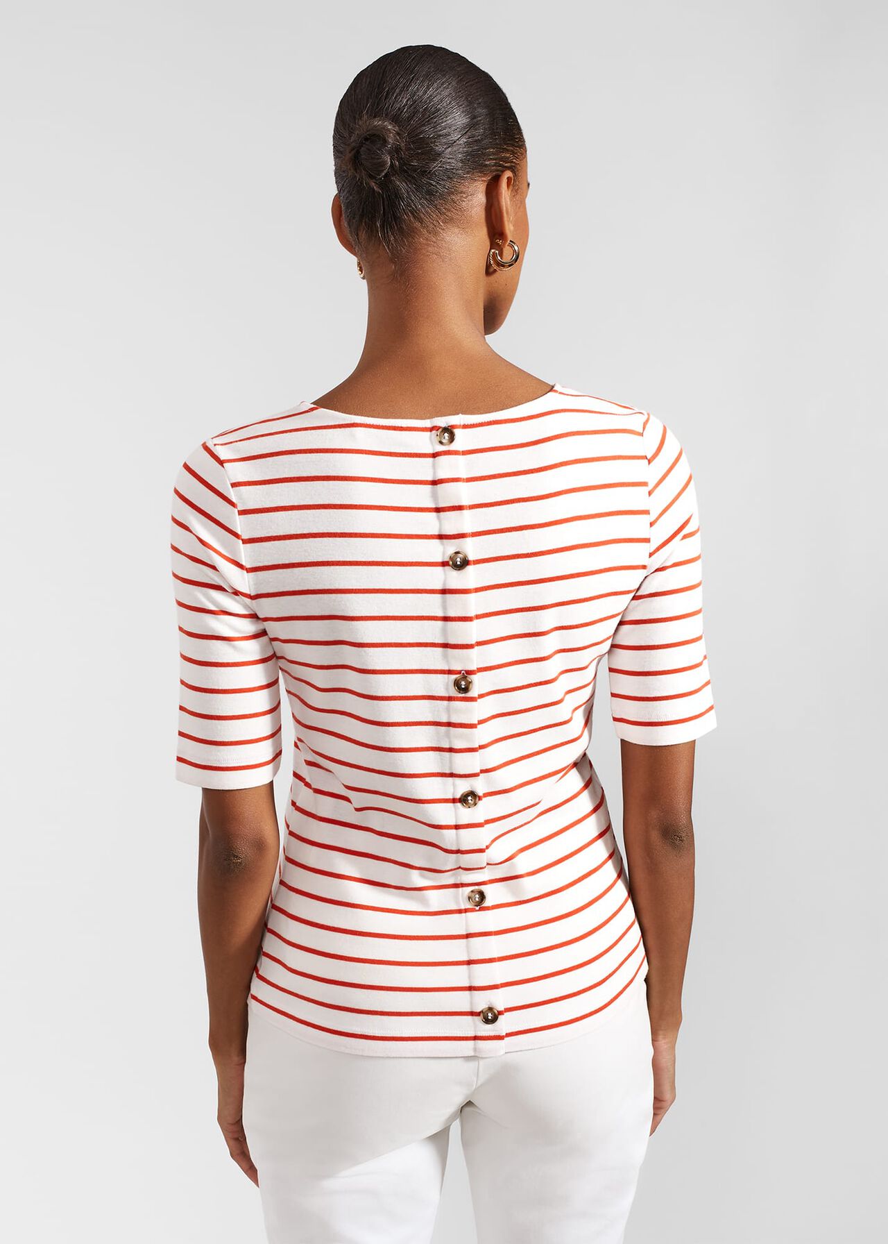 Katie Cotton Button Back Top | Hobbs US