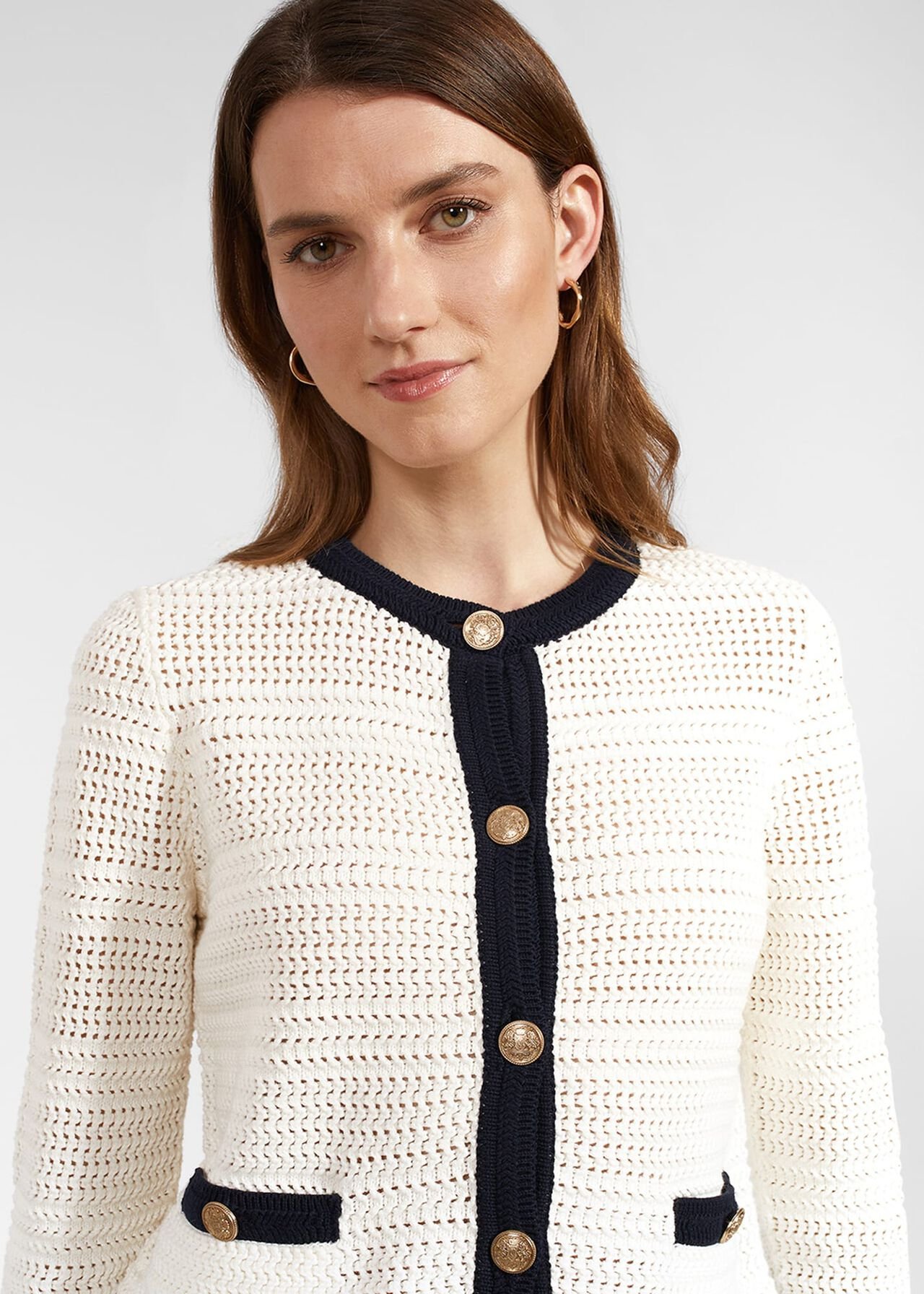 Nola Cotton Blend Knitted Jacket | Hobbs US