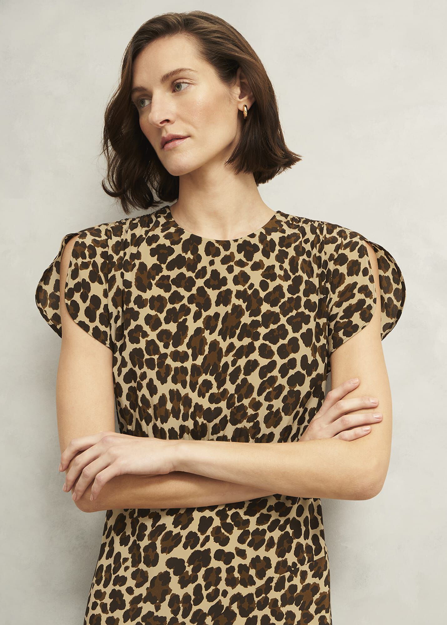 Hampton Leopard Silk Dress | Hobbs US