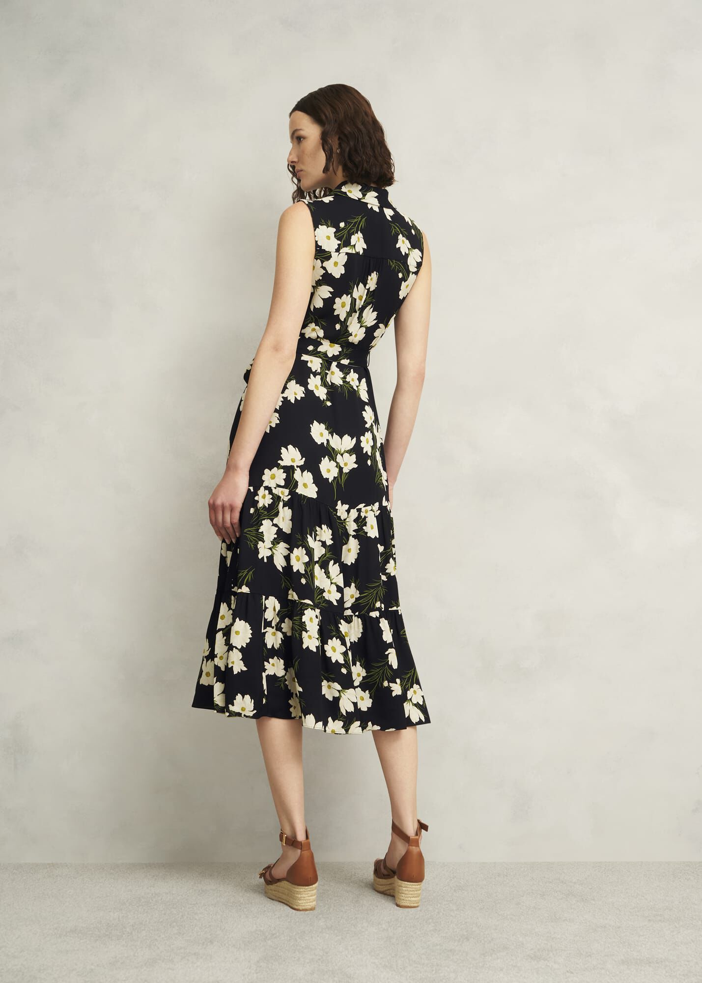 Petite Navy Floral Thea Midi Dress | Hobbs UK