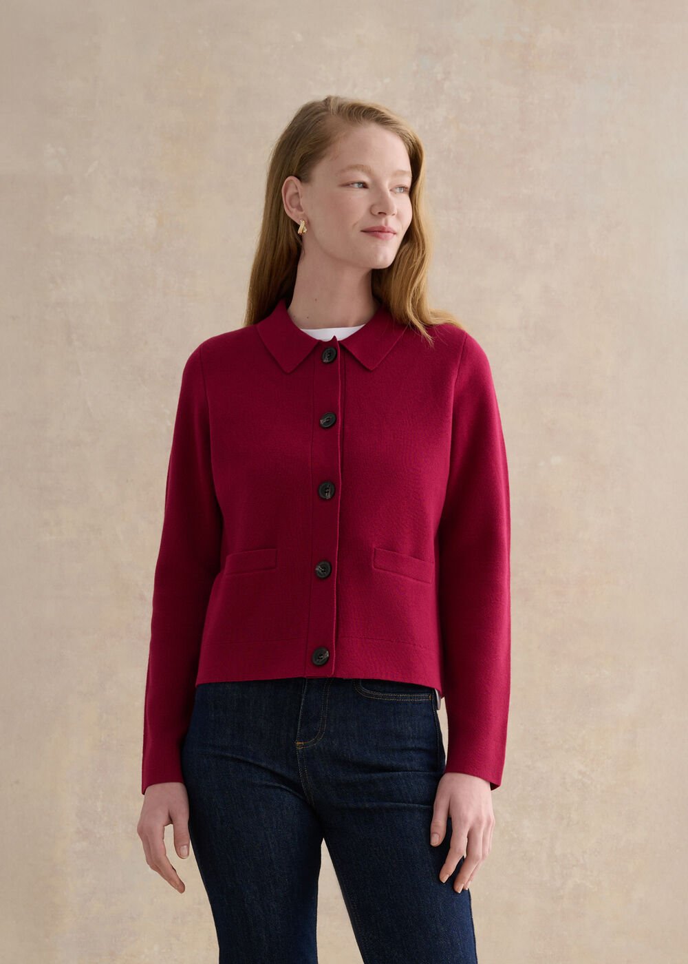 Mia Cotton Blend Knitted Jacket | Hobbs ROW