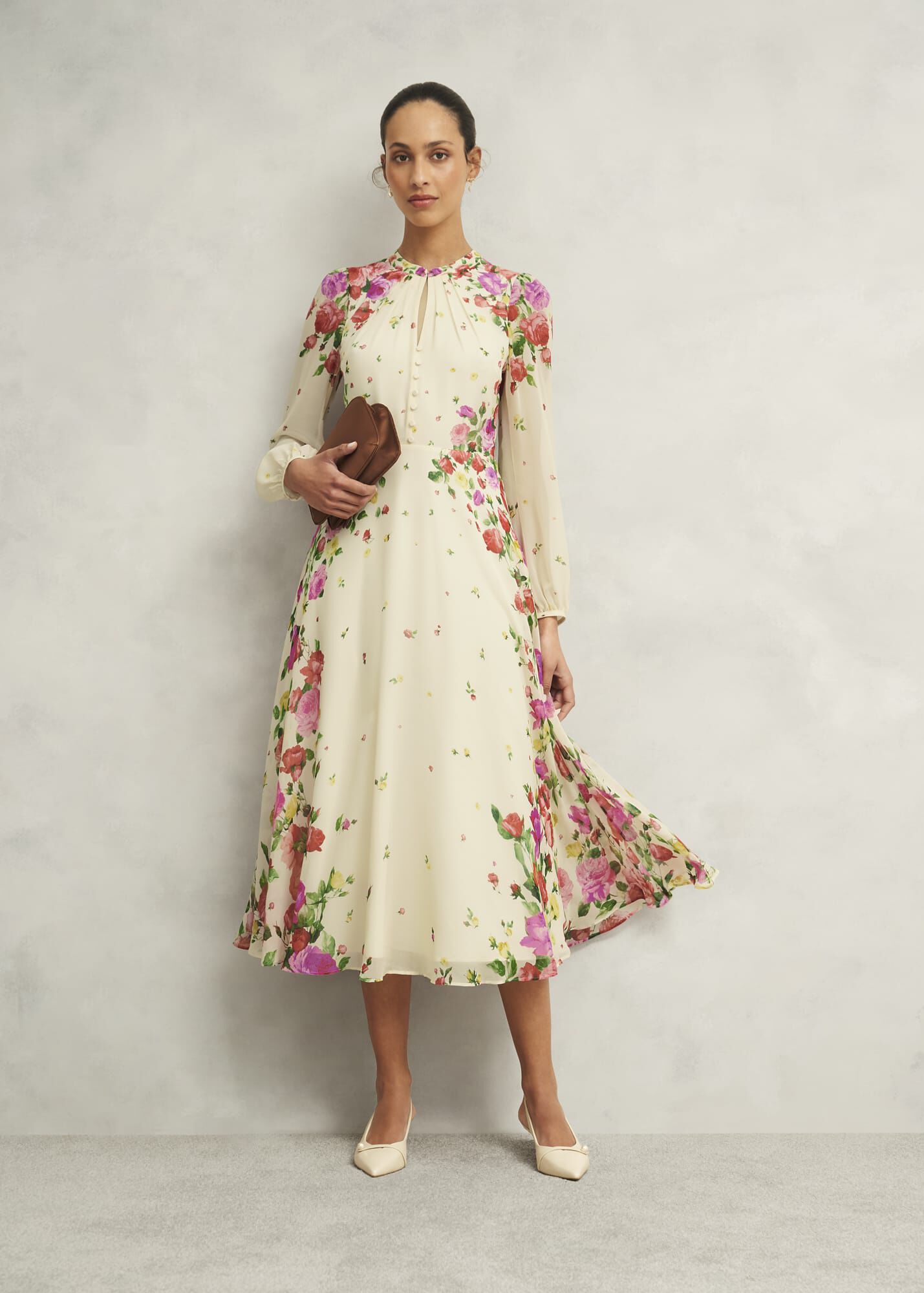 Eva Floral Silk Dress | Hobbs US