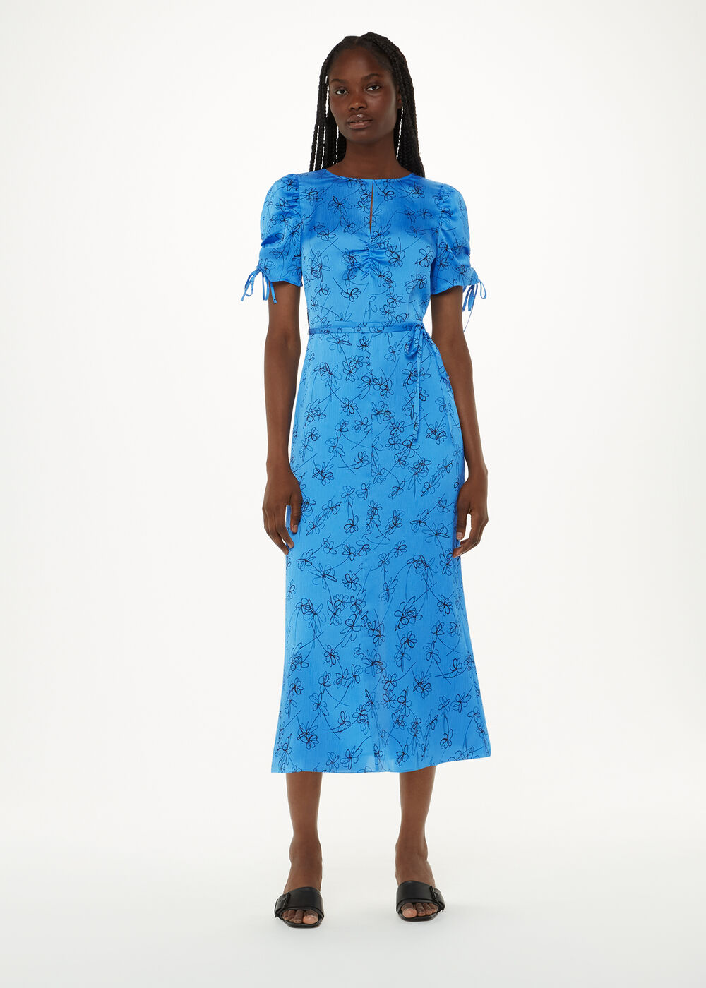 Blue/Multi Aurelie Scribble Daisy Dress | WHISTLES