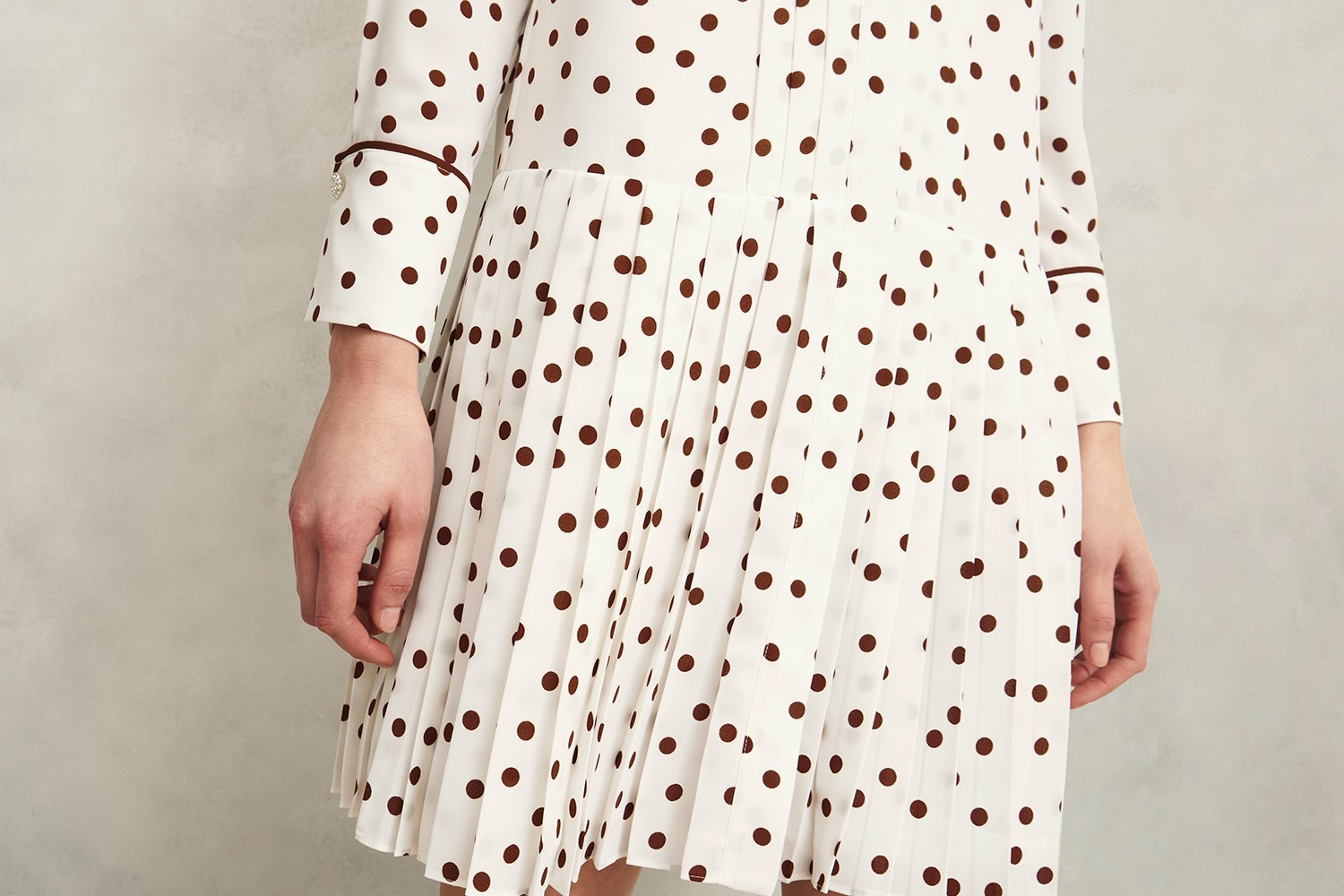 Francesca Pleated Spot Dress | Hobbs ROW