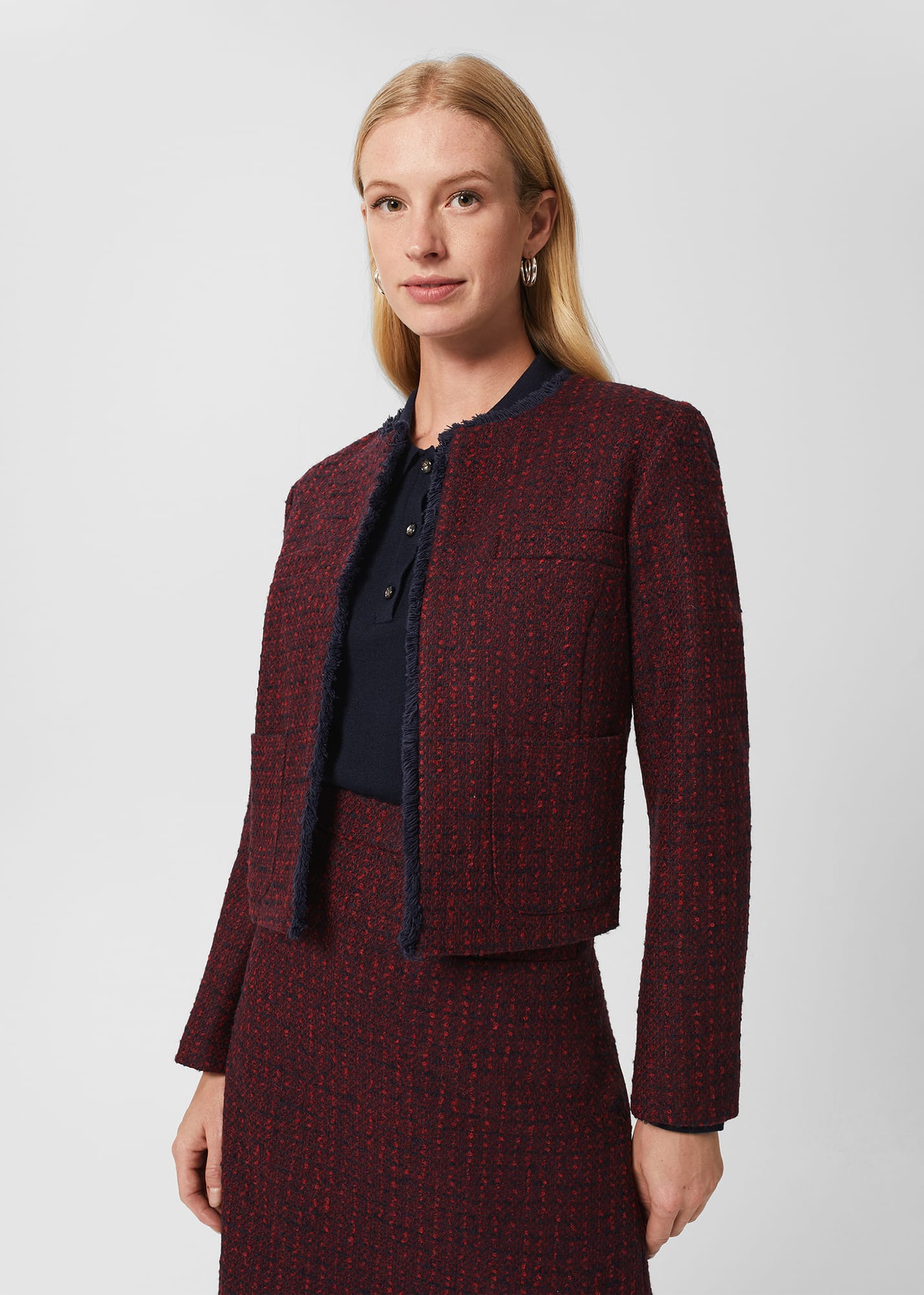 Hobbs Deborah Deep Red Dress and Matching Jacket