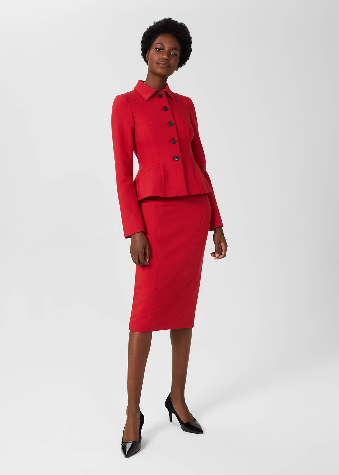 Hobbs Deborah Deep Red Dress and Matching Jacket
